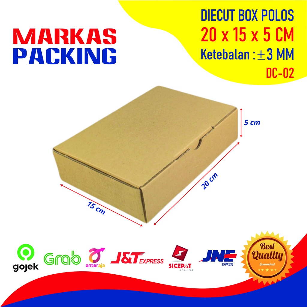 Kardus Box Die Cut 20x15x5 Kotak Dus Hampers Polos-Markas Packing