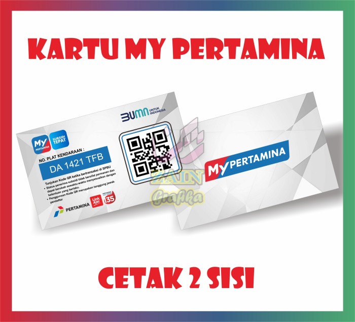 Cetak Kartu My Pertamina id card Custom-Percetakan Zain Grafika