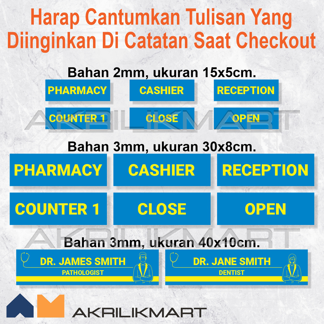 Sign Meja Acrylic Bentuk Segitiga Bisa Custome Tulisan dan Logo-AkrilikMart