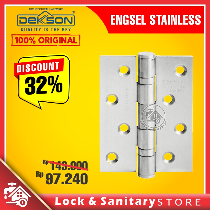 Engsel Dekson Dekkson DELUXE 4X3X2MM 2BB SSS Engsel Pintu Jendela-Lock ...