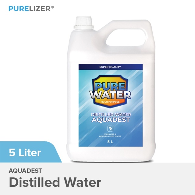 PURE WATER Aquadest / Distilled Water 5 Liter Air Suling 5000 Ml ...