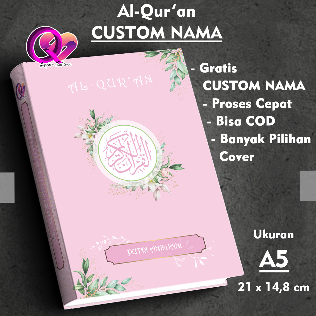 Al Quran Custom Nama Quran Custom Cover Nama Alqur'an Nama ukuran ...