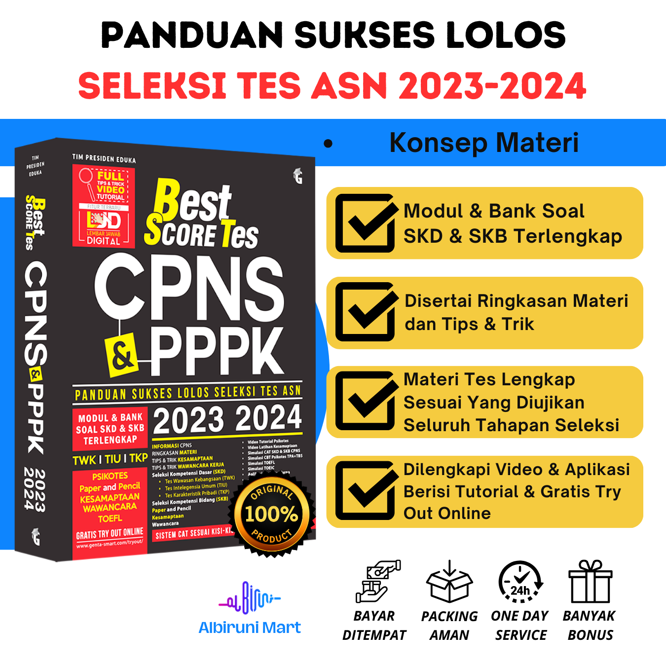 Buku Tes CPNS PPPK - Best Score Tes CPNS & PPPK 2023-2024-ALBIRUNI MART